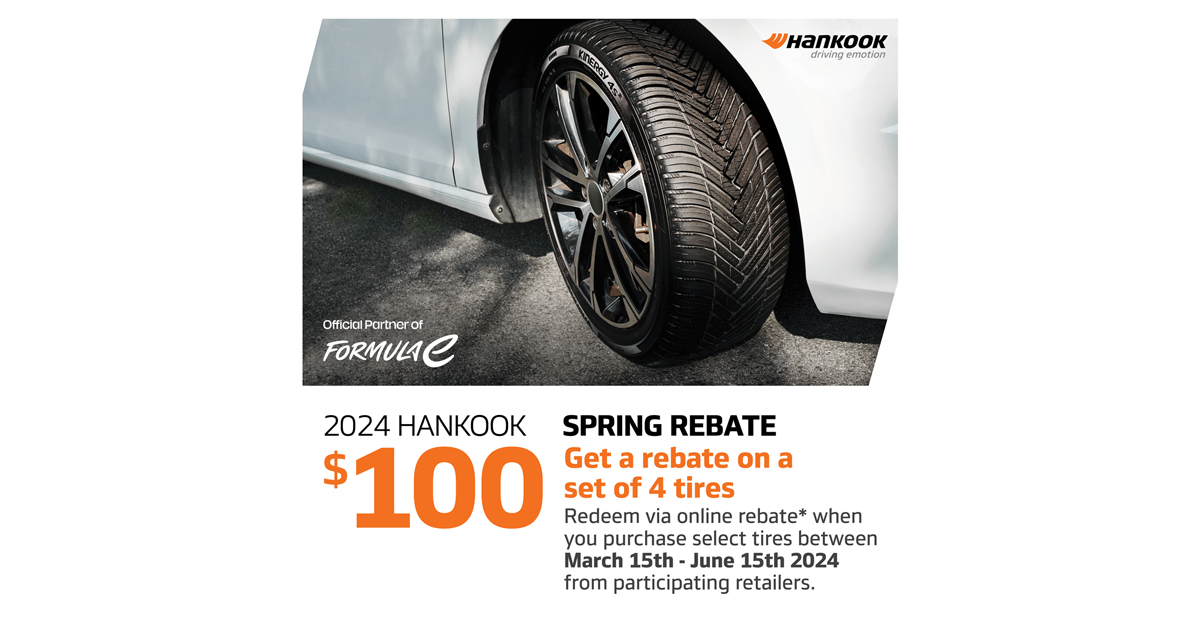 Hankook Tire Canada Offers Additional Savings with 2024 Spring Rebate